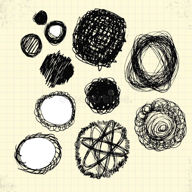 Doodle Circles on Paper stock illustration. Illustration of collection ...