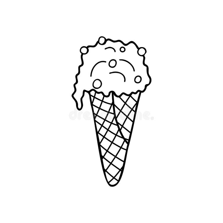 Ice Cream Cone Clipart Black White Stock Illustrations 267 Ice Cream