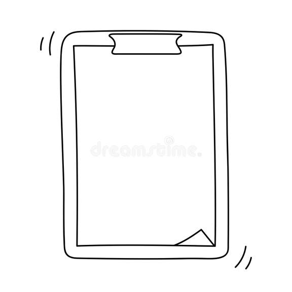 Doodle Clipboard with a Paper Sheet. Paper Tablet Stock Vector ...