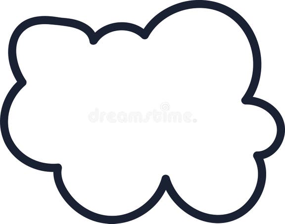 Doodle Cloud Icon stock illustration. Illustration of black - 370046906