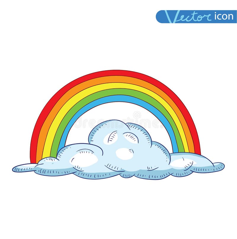 Doodle Clouds and Rainbow, Hand Drawn Vector Stock Vector ...