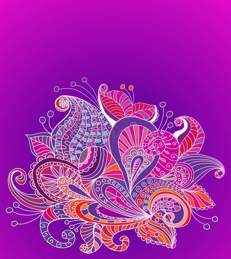 Doodle Color Floral Background Stock Vector - Illustration of ...