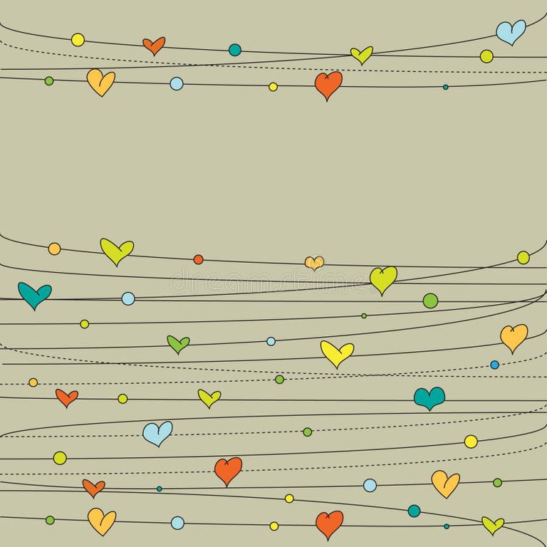 Doodle colorful hearts stock vector. Illustration of love - 15082442