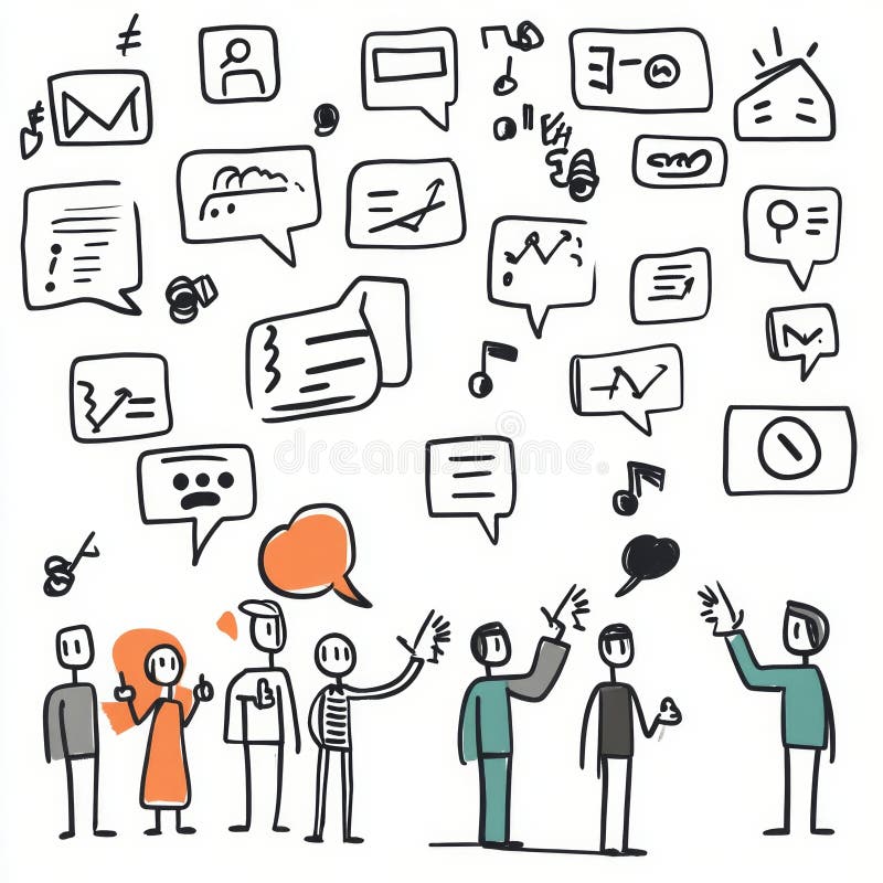 Doodle Communication: Speech Bubbles and Diverse Characters Engaging in ...