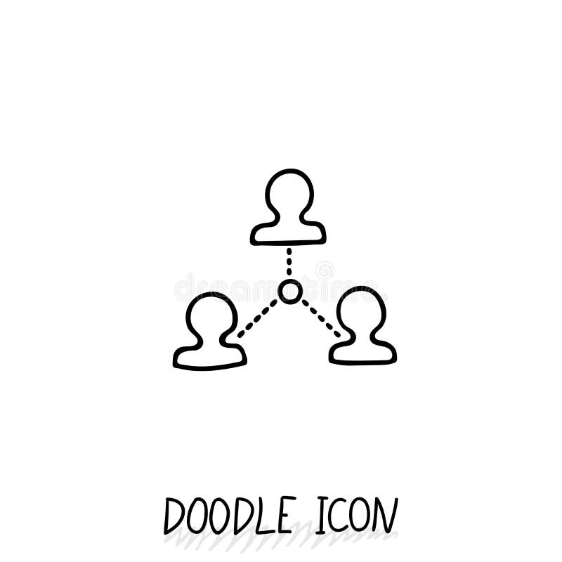 Doodle Connection Icon. Vector Communication Concept. Social. Stock ...