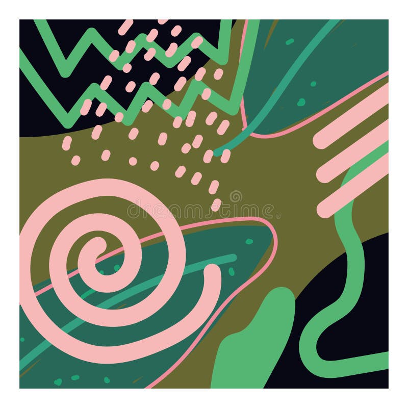 Doodle Contemporary Creative Decoration Abstract Shapes Stock Vector ...