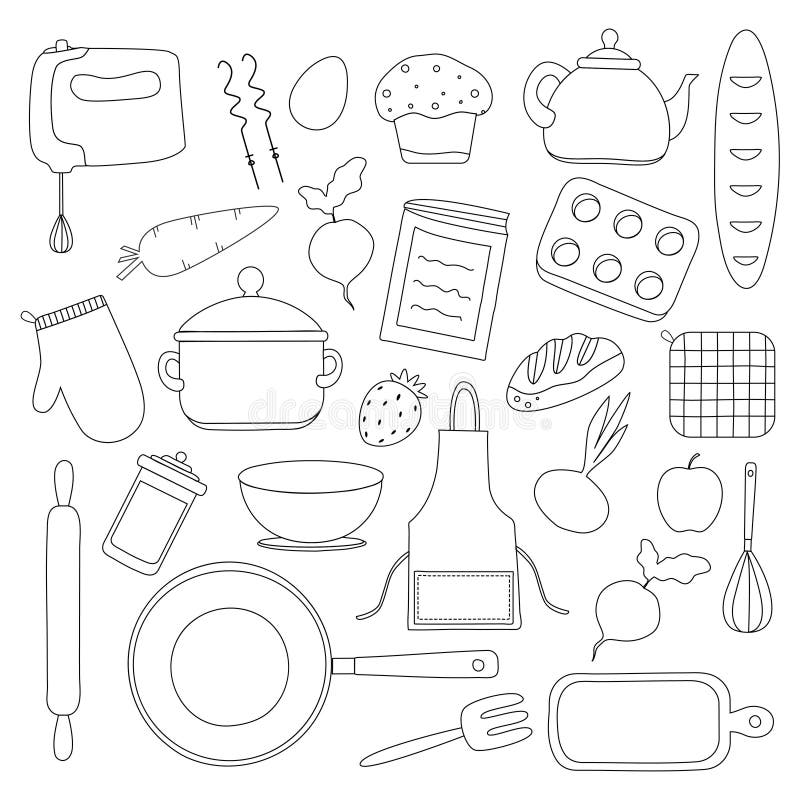 Cooking Recipe Doodle Clipart Stock Illustrations – 218 Cooking Recipe ...