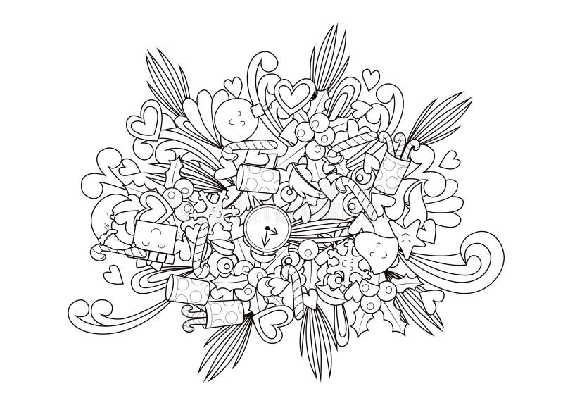 Дизайн doodle рождества иллюстрация вектора. иллюстрации насчитывающей ...