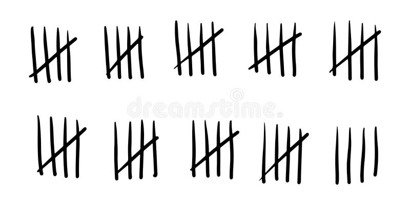 Doodle Count Bar. Count the Days Counted in Slashes on the Walls of a ...