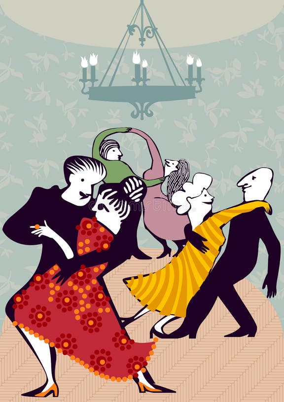 Doodle couples dancning stock vector. Illustration of cute - 53137490