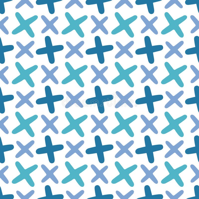 Doodle Cross Pattern, Simple Seamless Vector Illustration Stock ...
