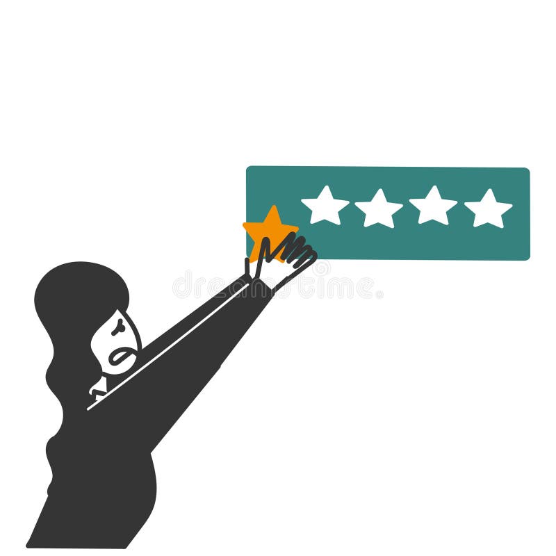 Doodle Customer Giving Bad Rating 1 Star in Hand Drawn Style Stock ...