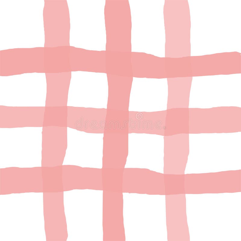 Doodle Cute Check Plaid Vector Pattern. Vertical and Horizontal Hand ...