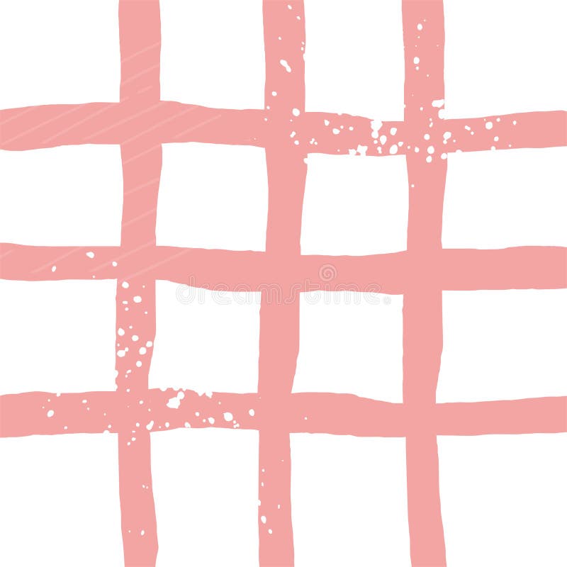 Doodle Cute Check Plaid Vector Pattern. Vertical and Horizontal Hand ...