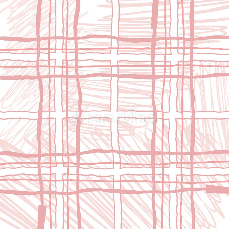 Doodle Cute Check Plaid Vector Pattern. Vertical and Horizontal ...