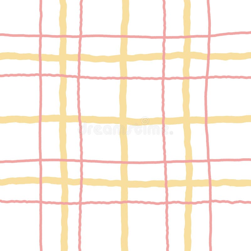 Doodle Cute Check Plaid Vector Pattern. Vertical and Horizontal ...