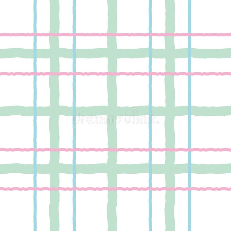 Doodle Cute Check Plaid Vector Pattern. Vertical and Horizontal ...