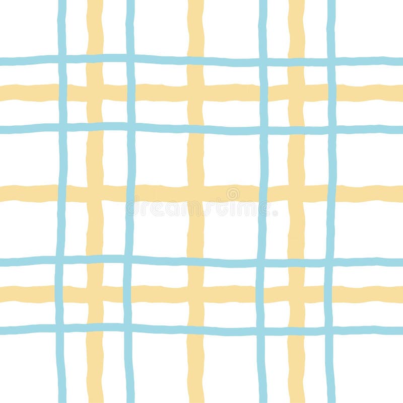 Doodle Cute Check Plaid Vector Pattern. Vertical and Horizontal ...