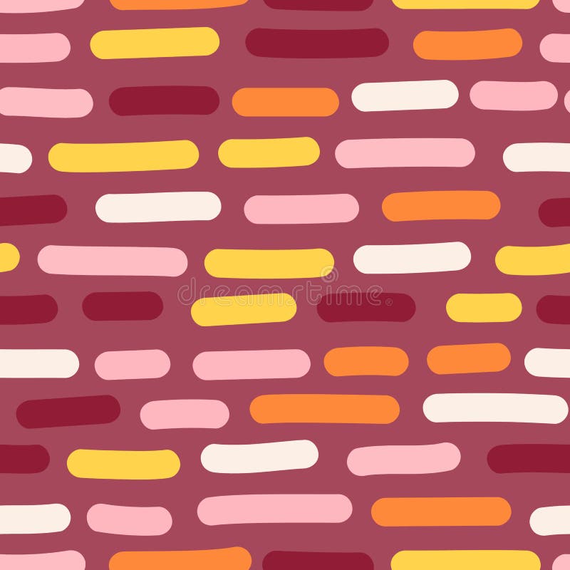 Doodle Dash Lines Seamless Pattern. Hand Drawn Dashes Motif Stock ...