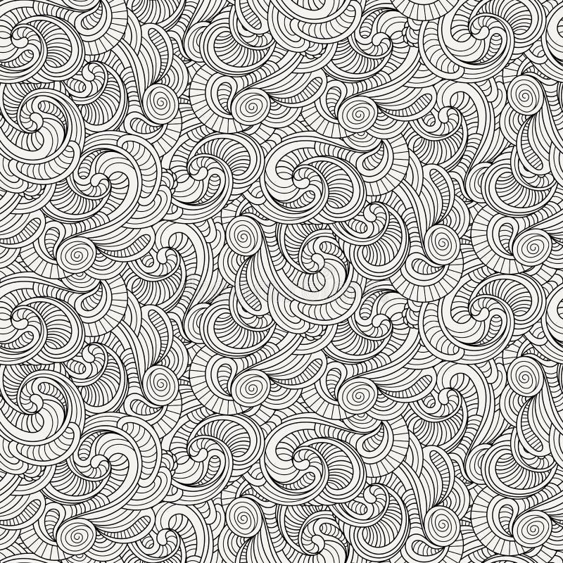 Doodle Decorative Ornamental Curly Vector Seamless Pattern Stock Vector ...
