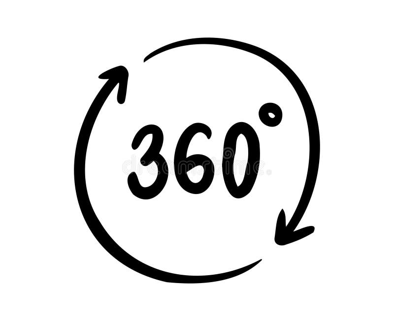 Doodle 360 Degree. Hand Drawn Outline Style Stock Vector - Illustration ...