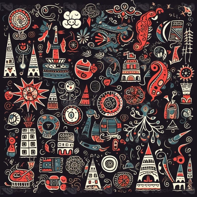 Doodle Design Elements Set. AI Stock Illustration - Illustration of ...