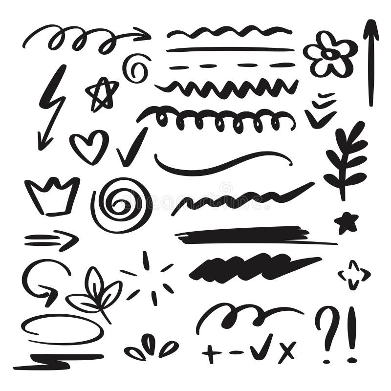 Doodle Design Elements Vector Collection Stock Vector - Illustration of ...