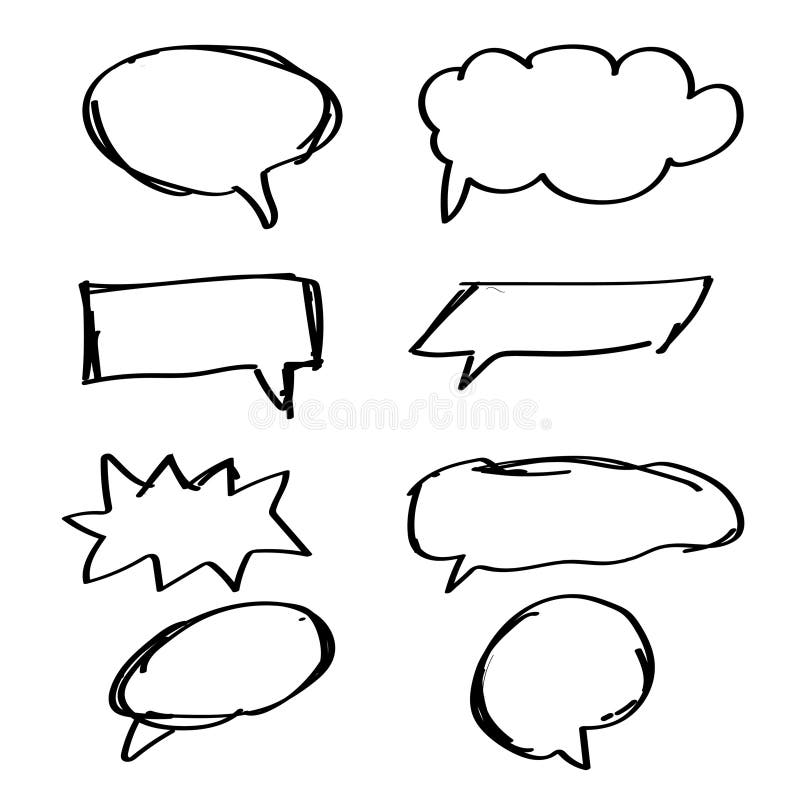 Doodle Dialogue Text Balloon Stock Vector - Illustration of background ...