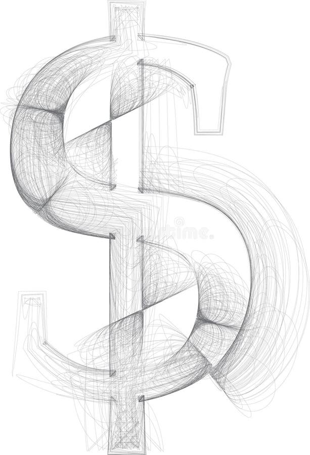 Doodle Digital Drawn Sketch DOLLAR Symbol Stock Vector - Illustration ...
