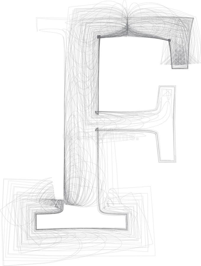 Doodle Digital Drawn Sketch LETTER F Stock Vector - Illustration of ...
