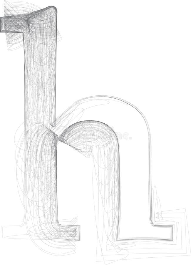 Doodle Digital Drawn Sketch Letter H Stock Vector - Illustration of ...