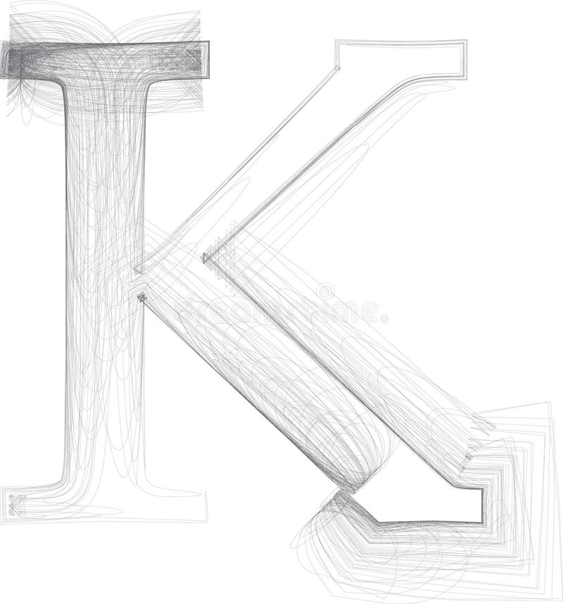 Doodle Digital Drawn Sketch LETTER K Stock Vector - Illustration of ...