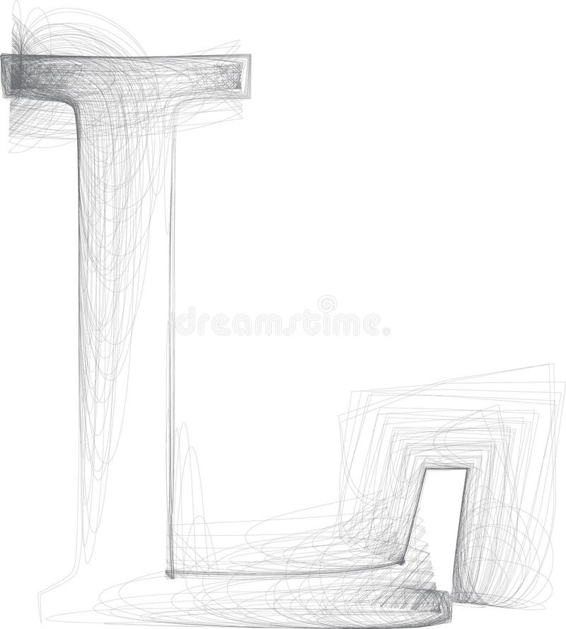 Doodle Digital Drawn Sketch LETTER L Stock Vector - Illustration of ...