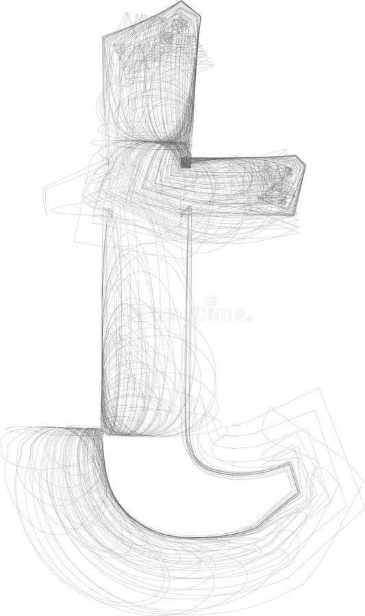 Doodle Digital Drawn Sketch Letter T Stock Vector - Illustration of ...