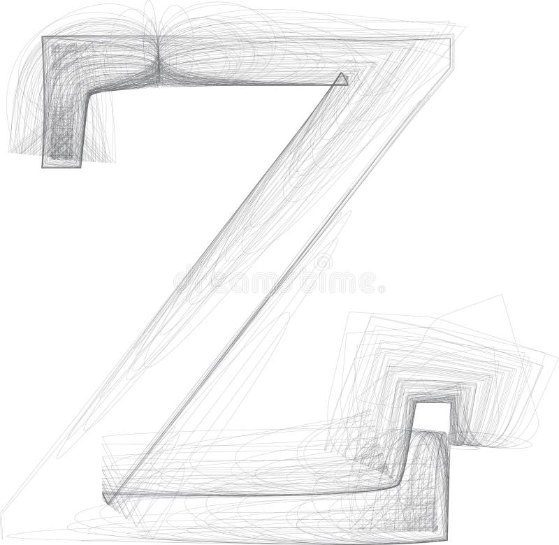 Doodle Digital Drawn Sketch LETTER Z Stock Vector - Illustration of ...