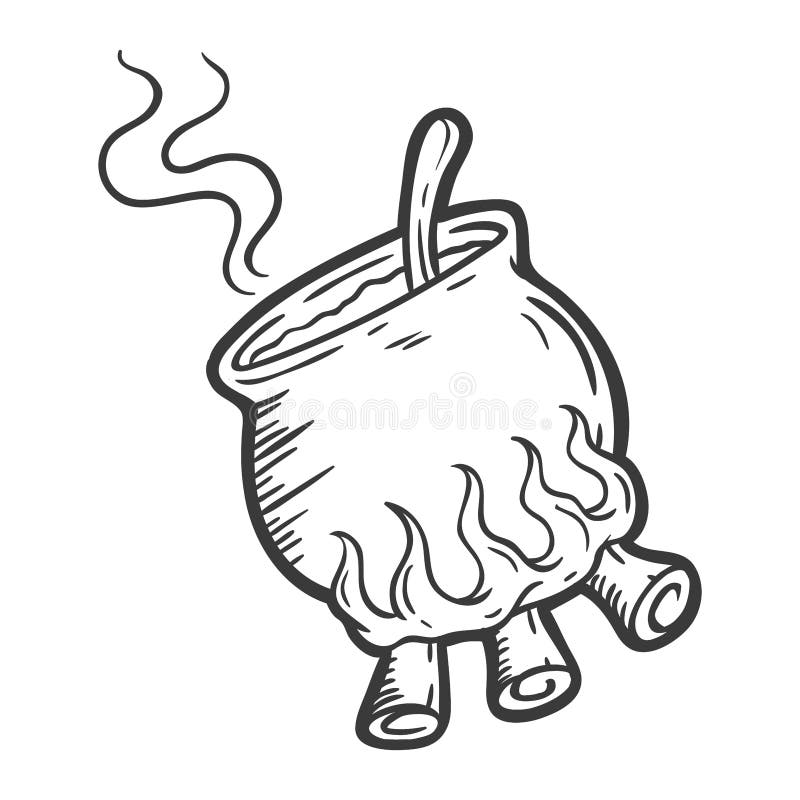 Doodle draw cauldron stock vector. Illustration of design - 260967759