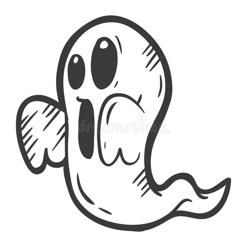 How To Draw Ghost Cartoon Step by Step for Learning, Kid, Education ...