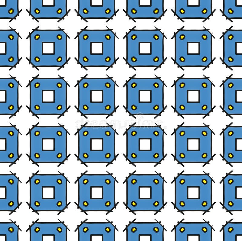 Textile and Paper Square Blue Pattern Stock Illustration - Illustration ...