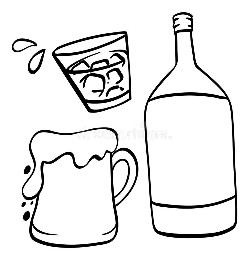 Doodle Drawing for Beer and Alcohol Stock Vector - Illustration of ...