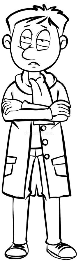 Doodle Drawing of Man Standing on White Background Stock Vector ...