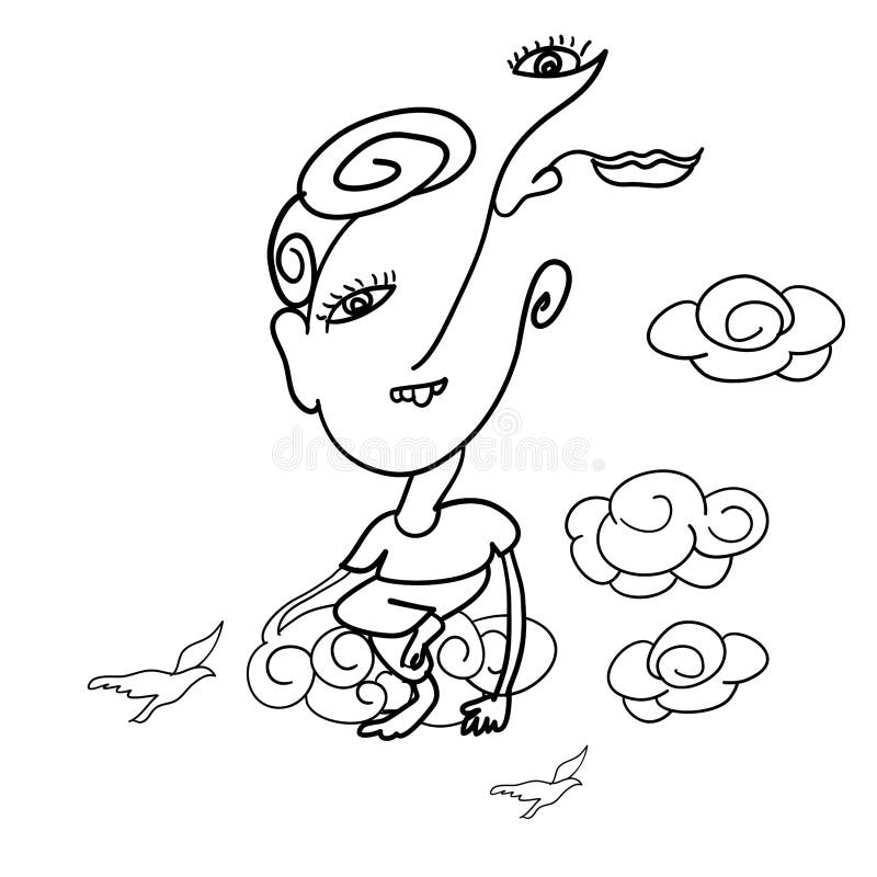 Surreal Sitting Man Stock Illustrations – 346 Surreal Sitting Man Stock ...