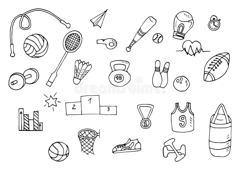 Sports Line Drawings Stock Illustrations – 185 Sports Line Drawings ...