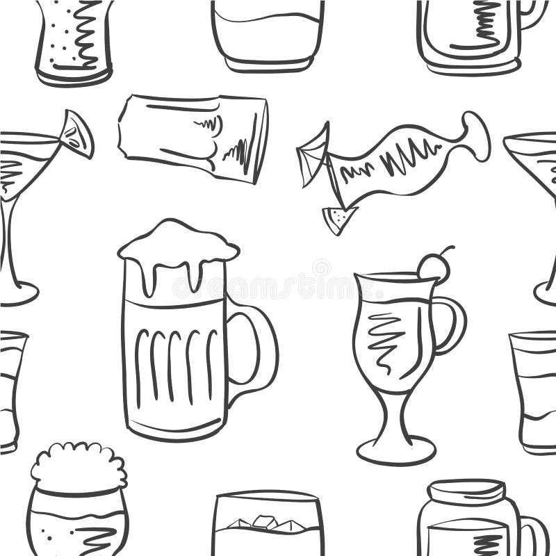 Doodle of Drink Various Hand Draw Stock Vector - Illustration of hand ...