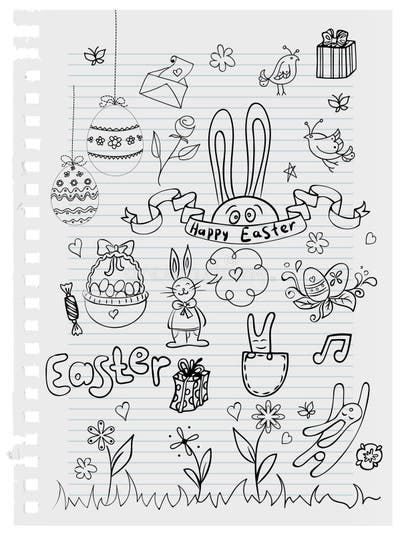 Doodle easter background stock vector. Illustration of drawing - 18404528