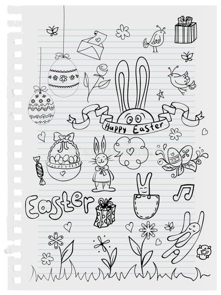 Doodle easter background stock vector. Illustration of drawing - 18404528