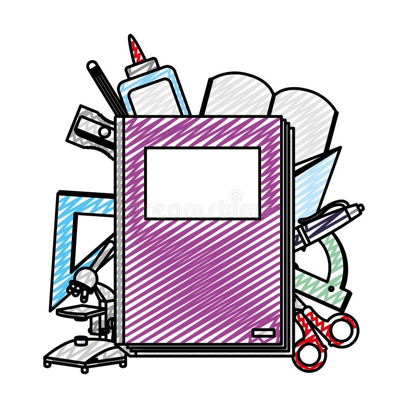 Education Notebook Calculator Ruler Protractor Crayons School ...