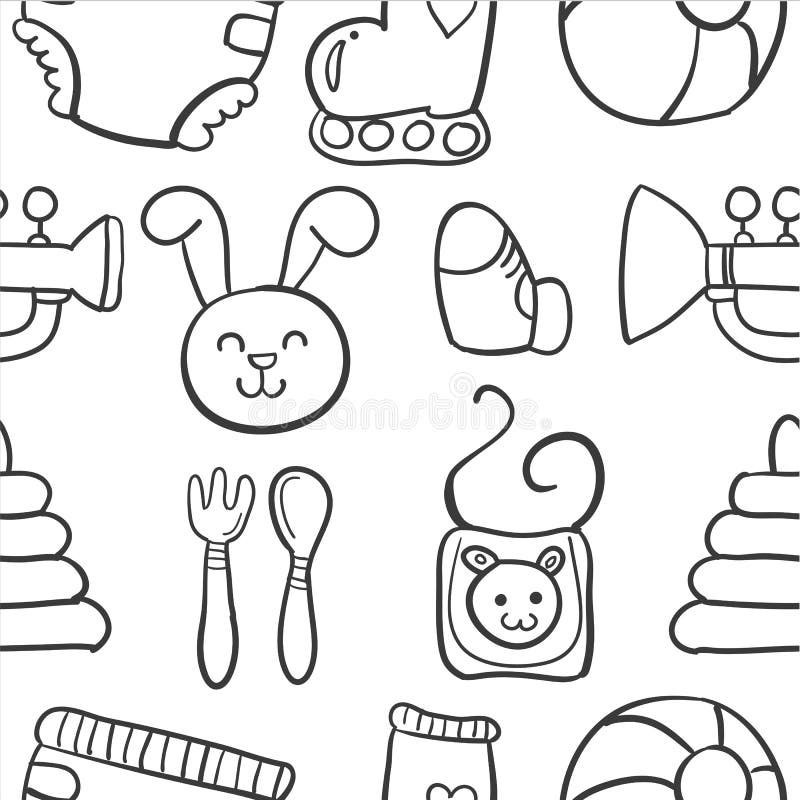 Doodle of Element Baby Design Vector Stock Vector - Illustration of ...