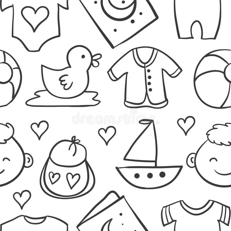 Doodle of Element Baby Stock Stock Vector - Illustration of bear ...