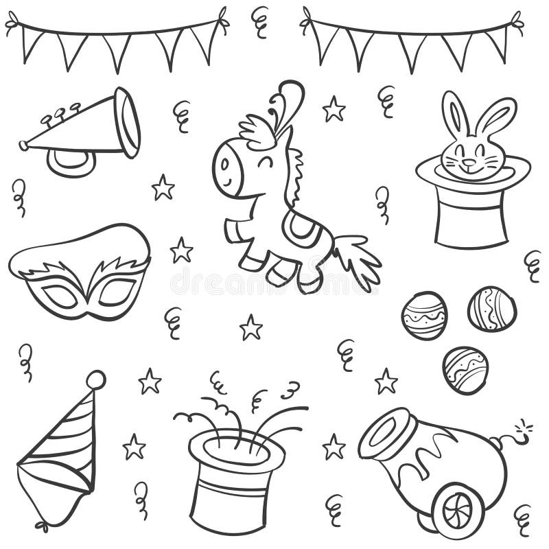 Background Carnival Funfair Funny Style Stock Vector - Illustration of ...