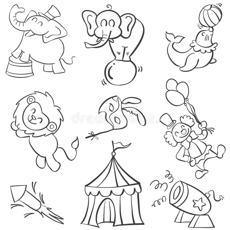 Doodle Circus Various Element Stock Illustrations – 22 Doodle Circus Various Element Stock ...